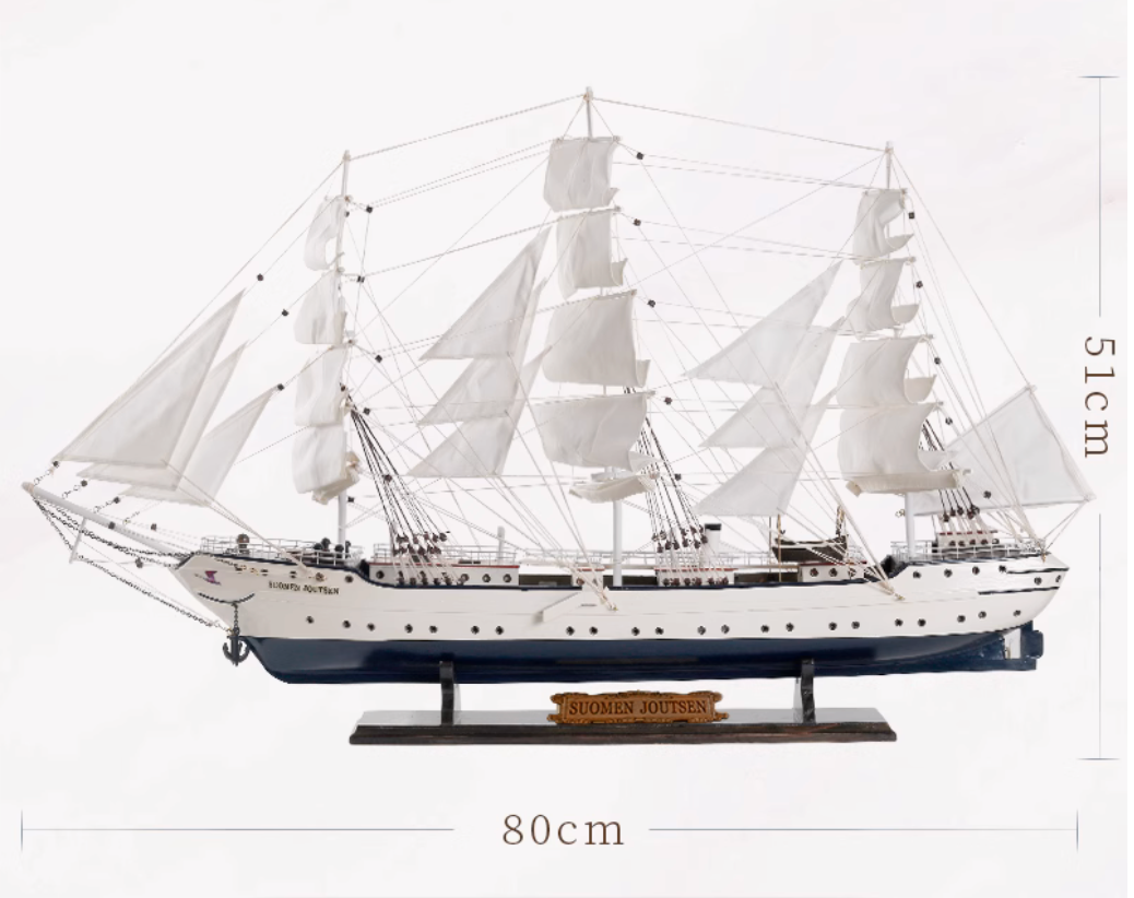 Suomen Joutsen (White Swan) Ship Model – 80cm Handcrafted Maritime Tra